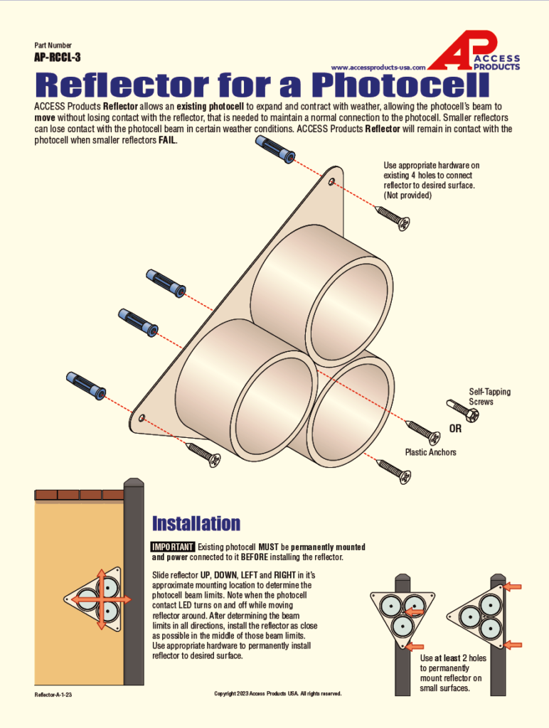 3 Reflector Photocell – Access Products USA