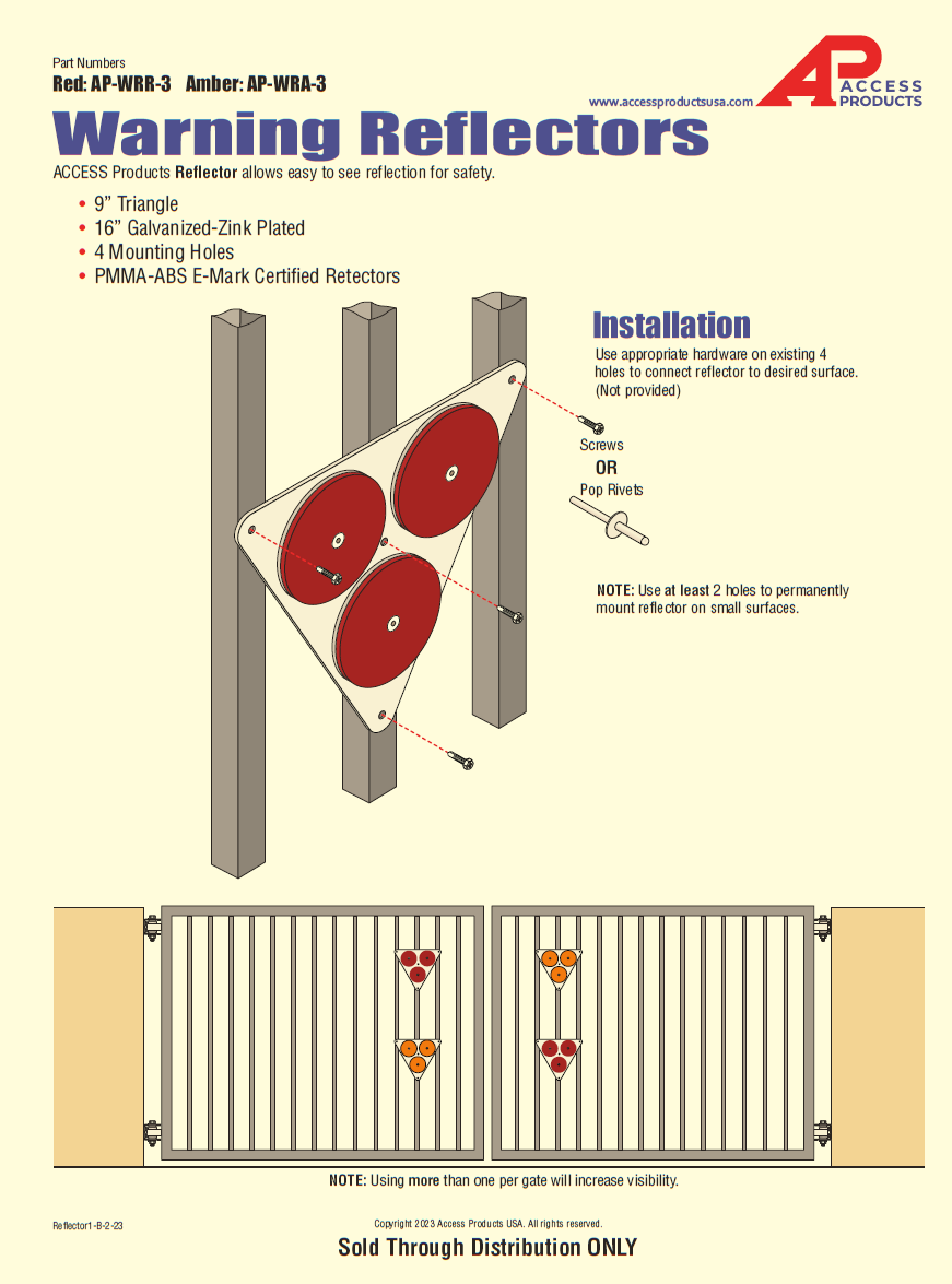 Red Warning Reflector – Access Products USA